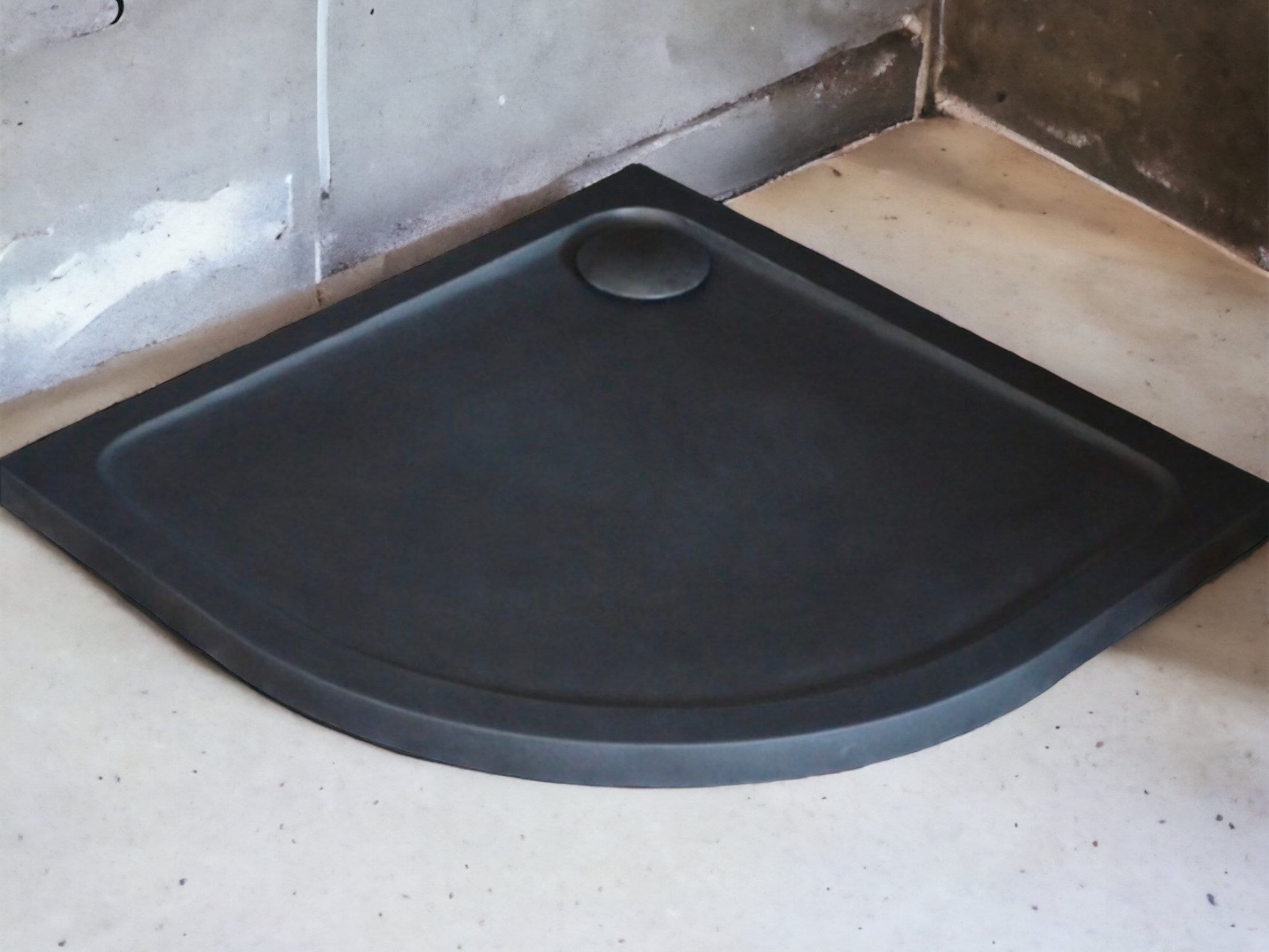 Handmade Oval Edge Corner Shower Tray, Handmade Black Shower Tray ...