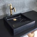 Rectangle Natural Black Stone Sink Made to Order, Custom Measurement ...