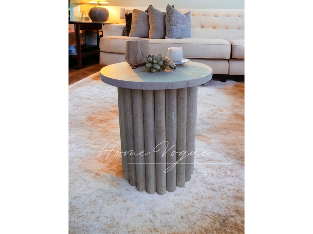 Cream Round Natural Marble Coffee Table, Marble Top Coffee Table Marble ...