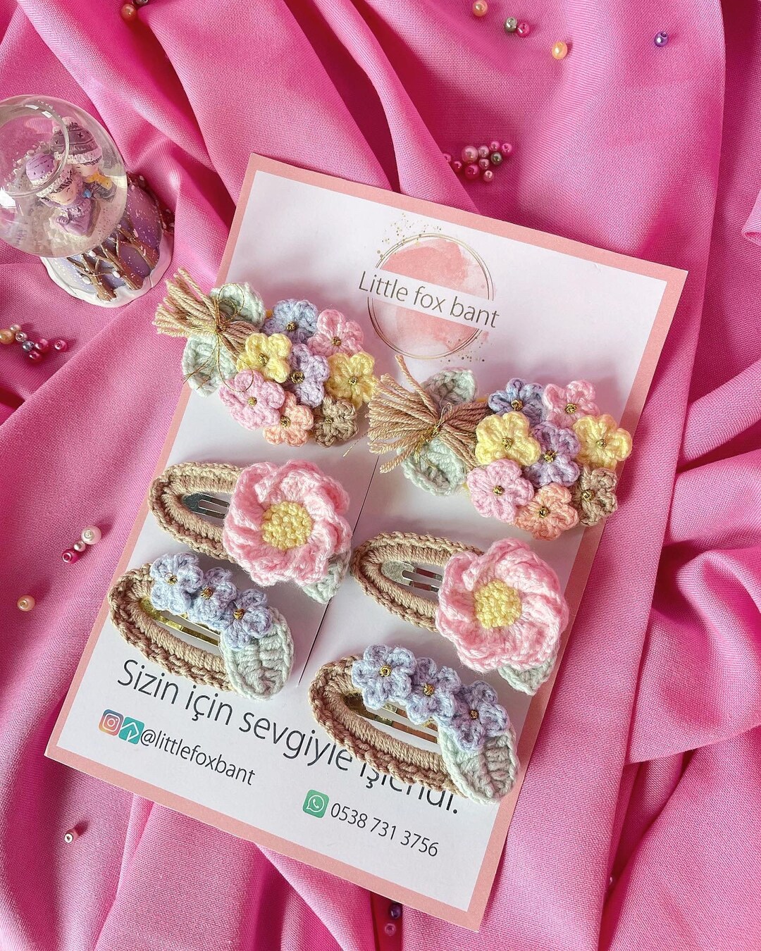 Flower Hair Clips, Crochet Hair Clips, Knitted Hair Clips, Girls Snap ...