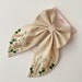 Embroidered Hair Bow, Linen Hair Bow, Hair Accessories, Hand ...
