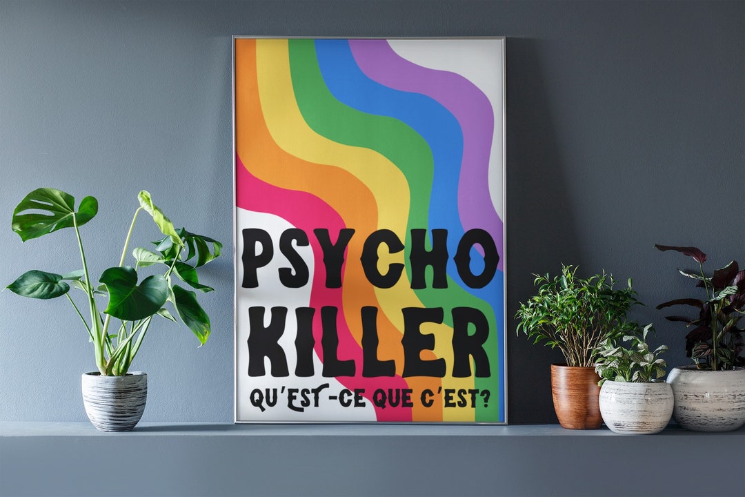 Psycho Killer Lyrics Print Talking Heads Wall Art Gift Fun Print ...