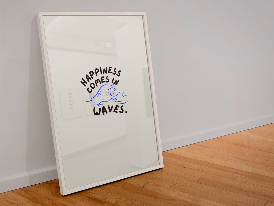 Happiness Comes in Waves Print Tendy Print Surf Waves Wall Print ...