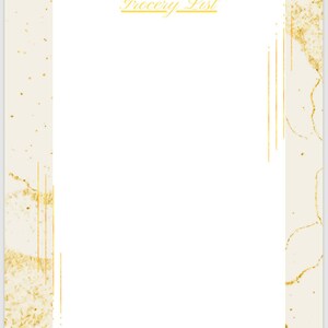 Printable Minimalist Gold Marble Grocery List Sheet, Printable Grocery ...