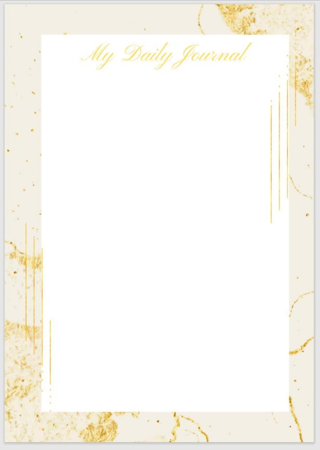 Printable Minimalist Gold Marble My Daily Journal, Printable Daily ...