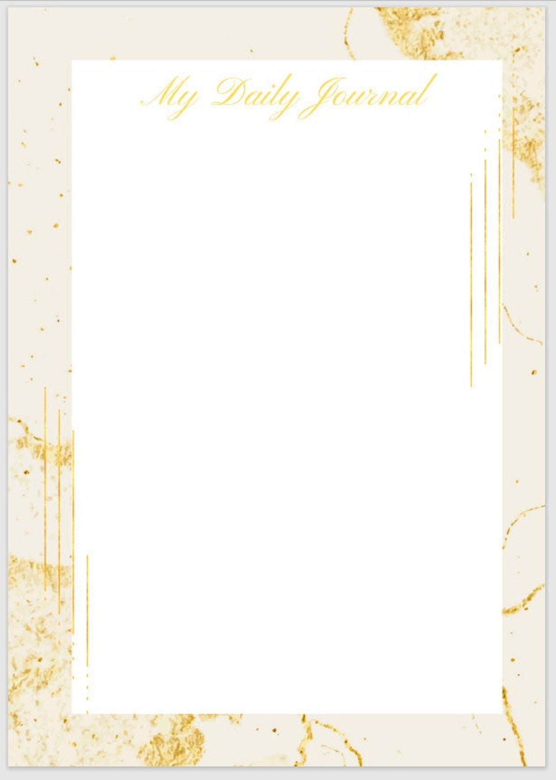 Printable Minimalist Gold Marble My Daily Journal, Printable Daily ...