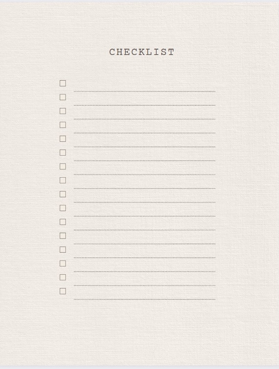 Printable Vintage Aesthetic Checklist Sheet Vintage Checklist - Etsy