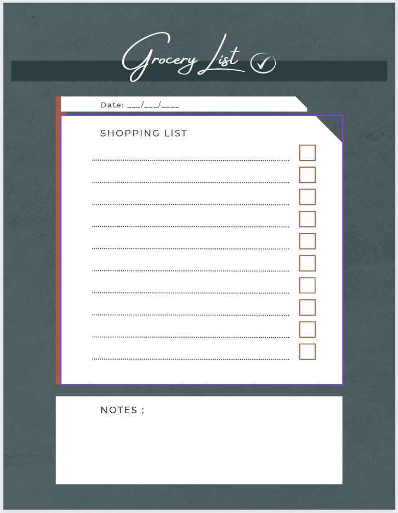 Printable Modern Meal Planner and Journal Daily Meals Weekly - Etsy