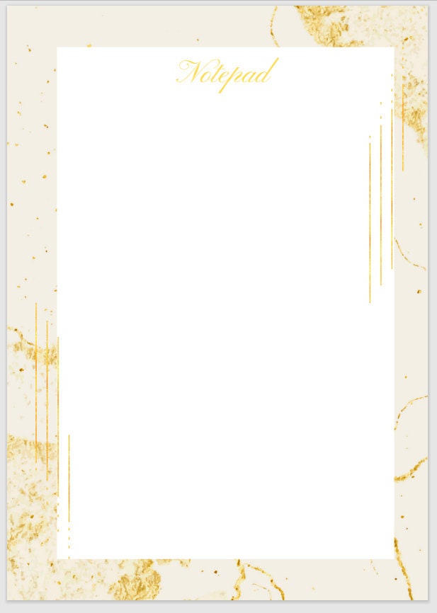 Printable Minimalist Gold Marble Notepad Sheet, Notepad Planner Insert ...