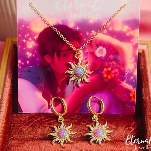Gold Opal Sunshine Necklaces Tangled Jewelry, Rapunzel Princess Jewelry ...