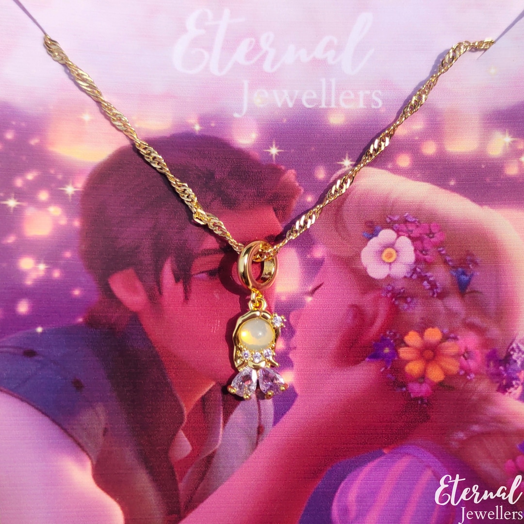 Opal Sun Tangled Rapunzel Sunset Necklace, Micro Paved Zirconia Star ...