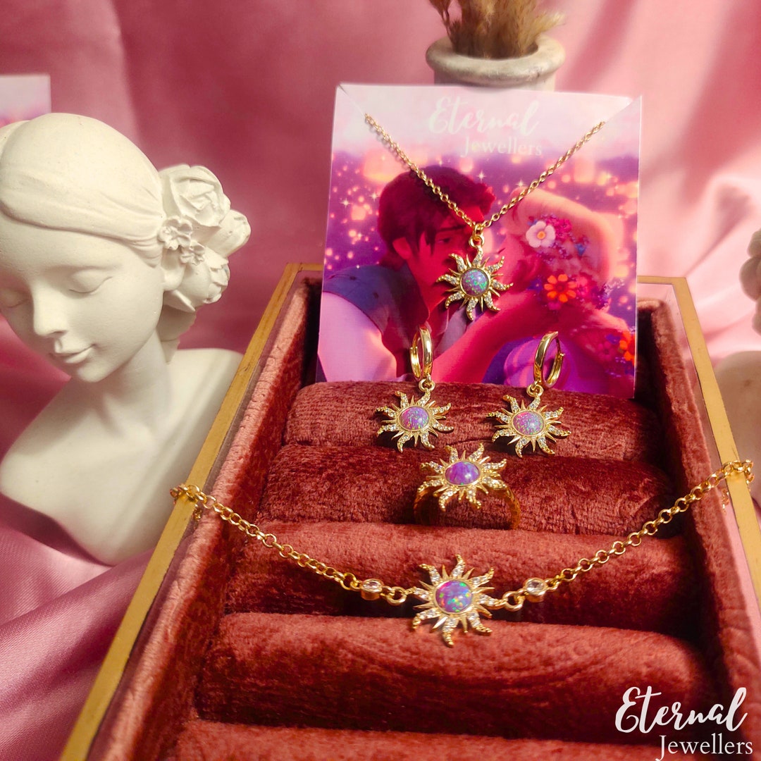 Princess Tangled Rapunzel Sunset Earring, Micro Paved Zirconia Star ...