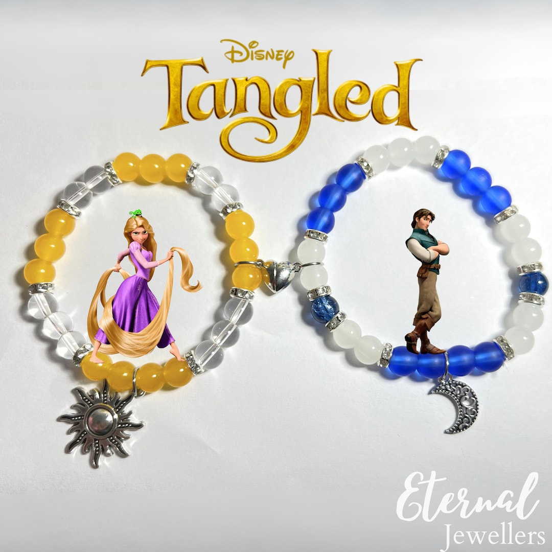 Rapunzel and Flynn Rider Matching Bracelets With Heart Magnet Tangled ...