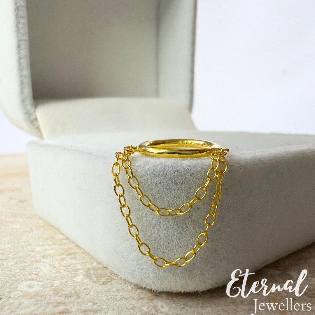 16G Tiny Delicate Single or Double Chain Clicker Hoop • BEATTI Draping ...