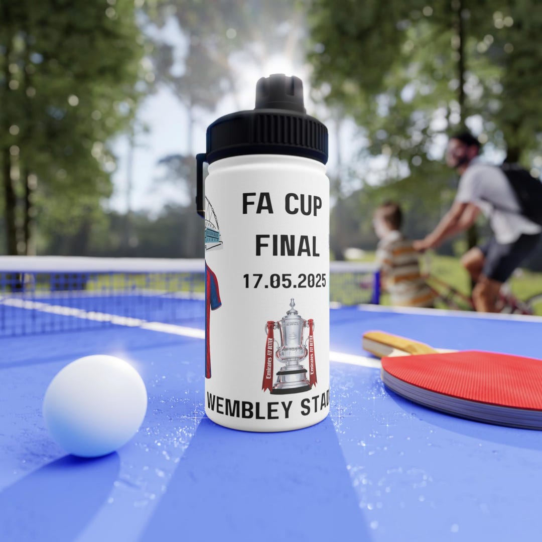 FA Cup Final 2025 Stainless Steel Water Bottle Crystal Palace Vs ...