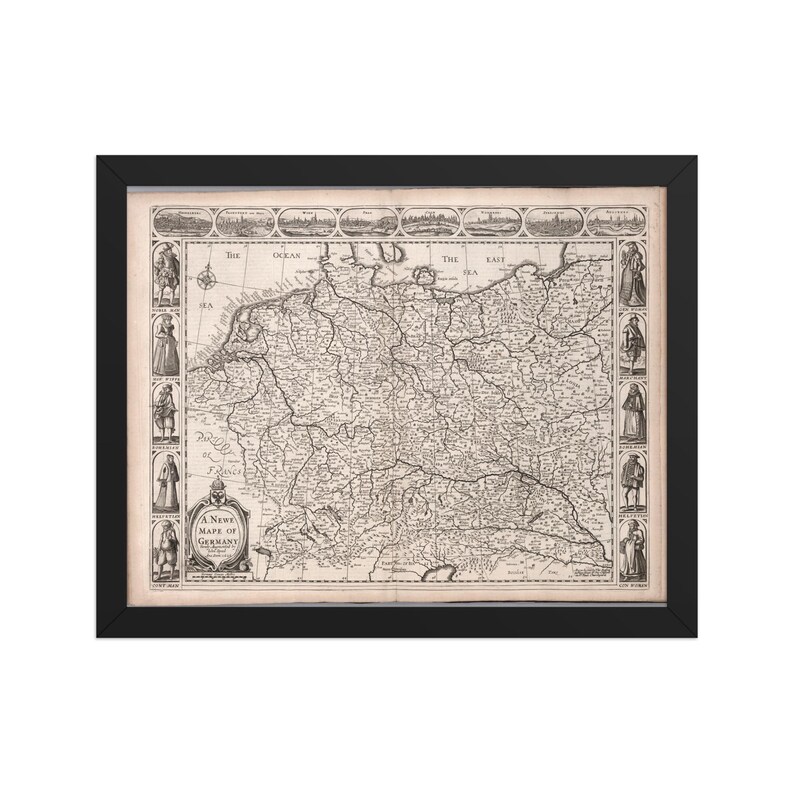 1626 John Speed Map of Germany, Netherlands, Poland, Austria – Antique ...