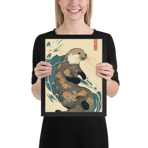 Otter Premium Japanese Otter Abstract Poster Ocean Art Zen - Etsy UK