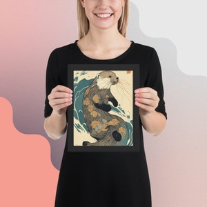 Otter Premium Japanese Otter Abstract Poster Ocean Art Zen - Etsy UK