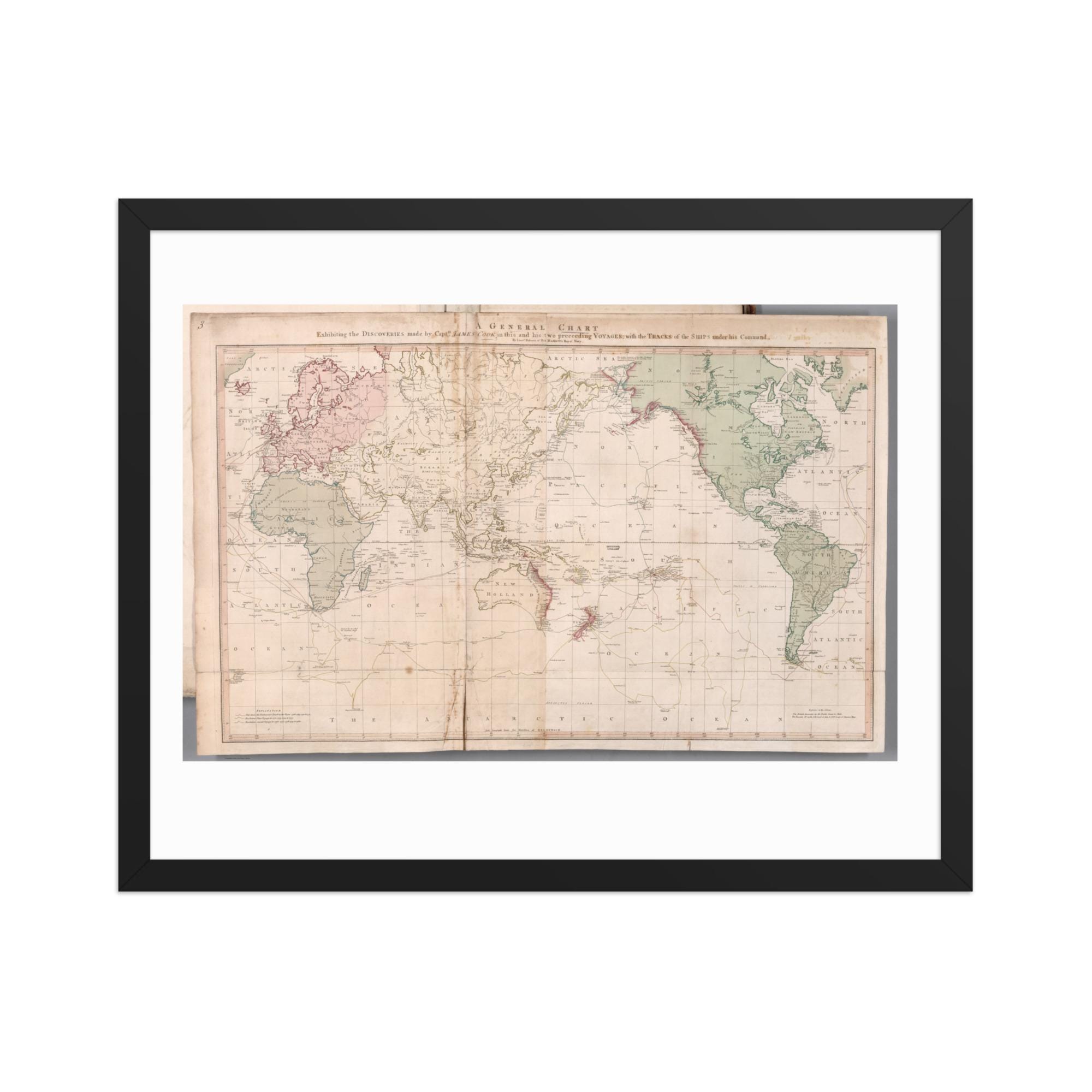 1794 Captain Cook World Map by William Faden – Antique Nautical Atlas ...