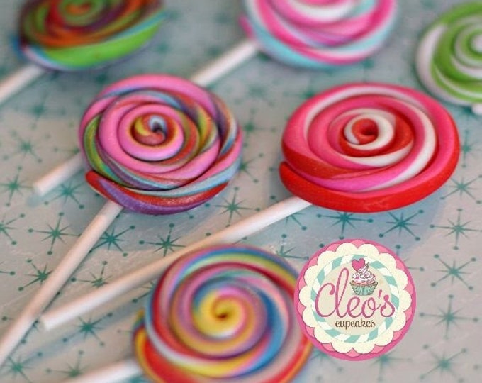 Swirl Pops Cake Toppers, Any Colour! 3 Sizes! - Etsy