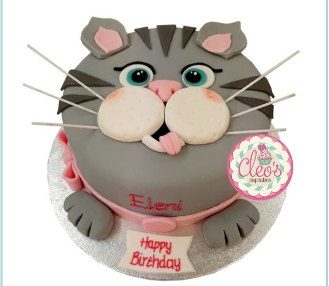 Cat Face Cake Toppers - Etsy