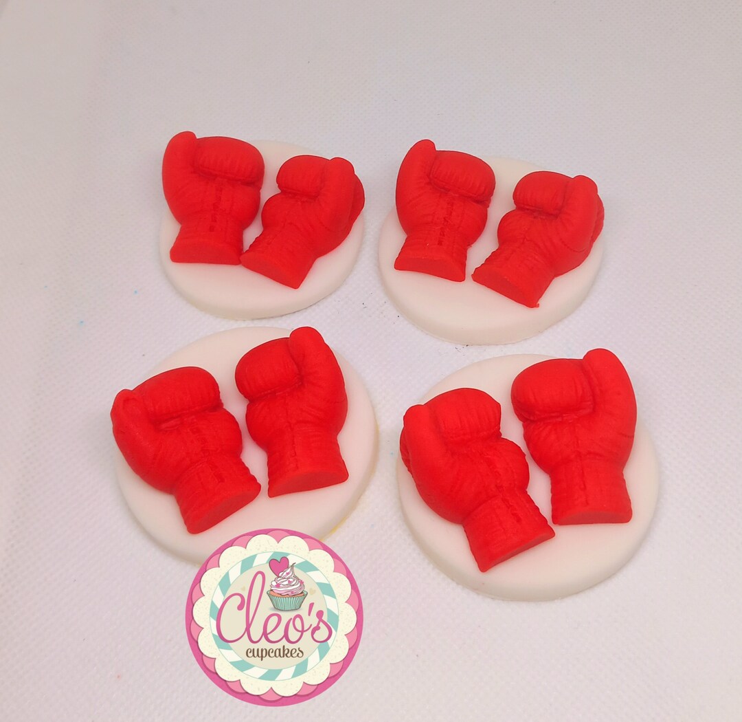 Boxing Gloves Cupcake Toppers Fondant Edible - Etsy