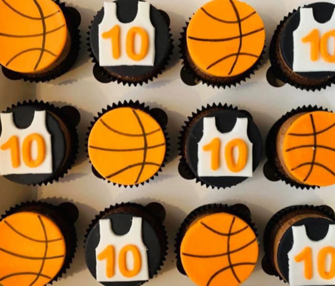 Basketball Cupcake Toppers, Edible! - Etsy