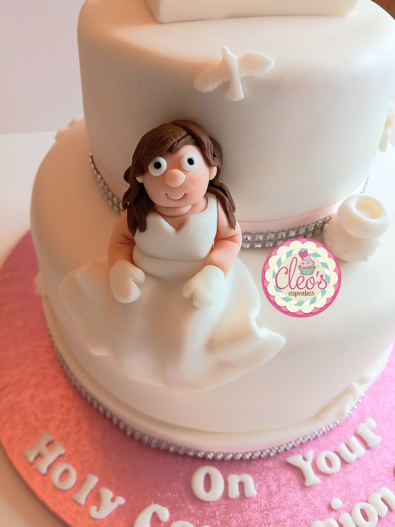 Handmade Figure Communion Girl Edible Fondant Cake Topper - Etsy