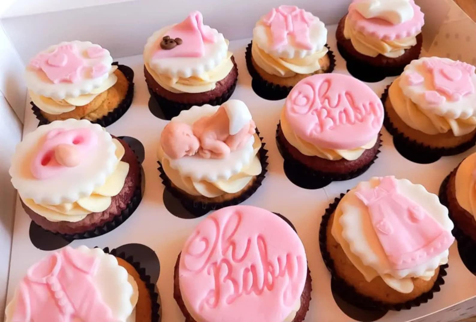 Baby Shower Cupcakes Handmade Fondant - Etsy