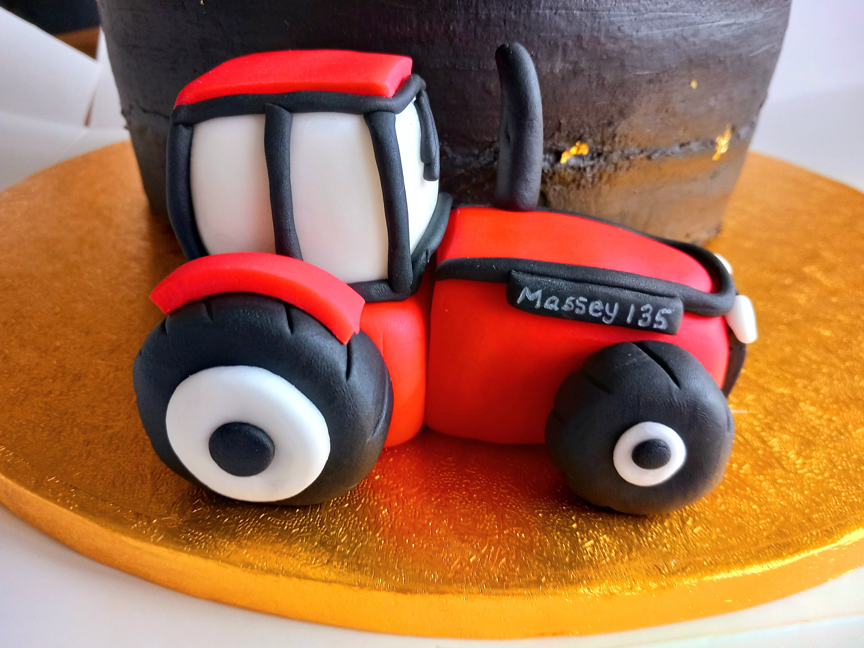 Red Massey Tractor Cake Topper Fondant - Etsy