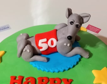 Personalised Acrylic Greyhound Racing Birthday Cake Topper - Etsy