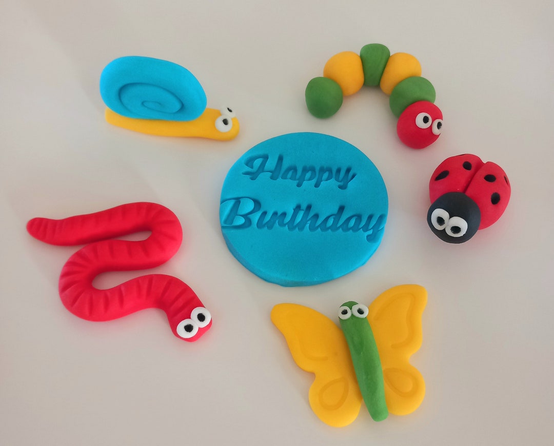 Fondant Bugs Edible and Handmade Cake Topper - Etsy