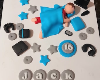 Messy Bed Cake, Handmade Fondant Cake Toppers for Teenage Girl or Boy ...
