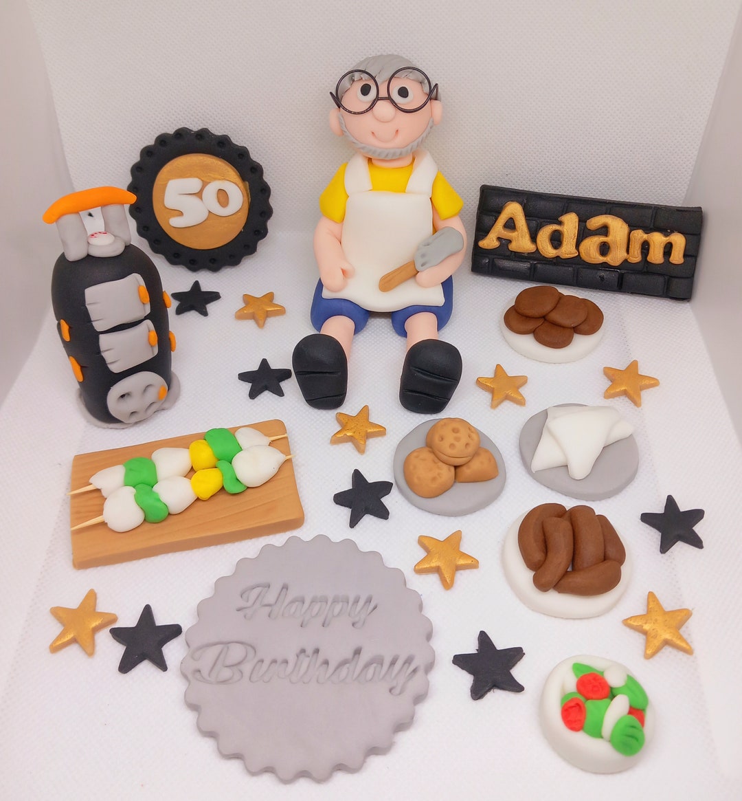 BBQ and Edible Figure Cake Topper - Etsy UK