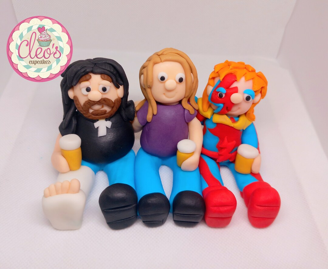 Friends Having a Drink Cake Topper, Personalised, Any Clothing, Hair ...