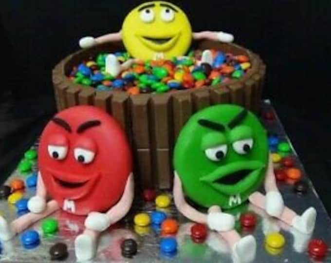 Unofficial M&ms Edible Fondant Cake Topper - Etsy Canada