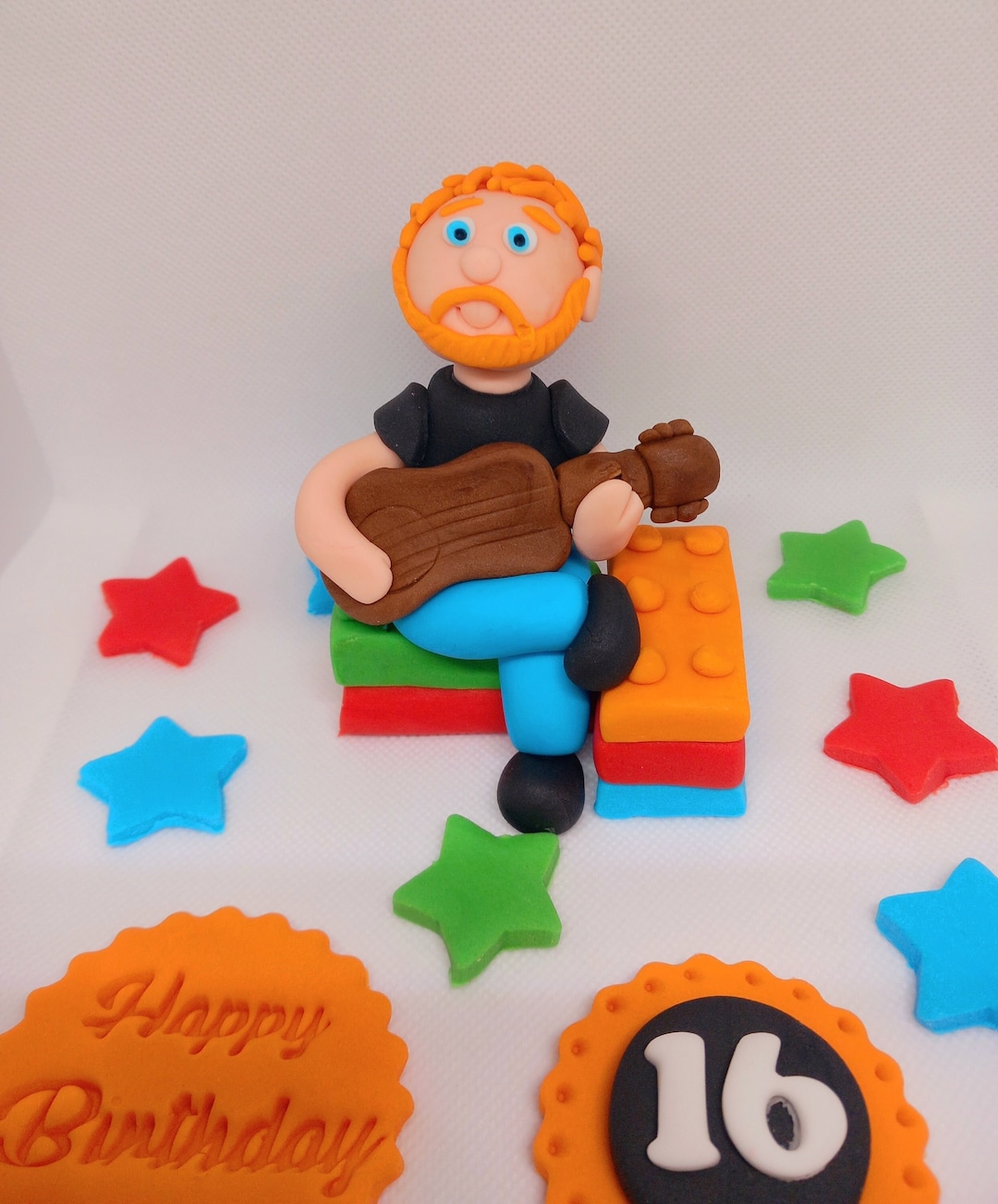 Handmade Guitarist Cake Topper - Etsy