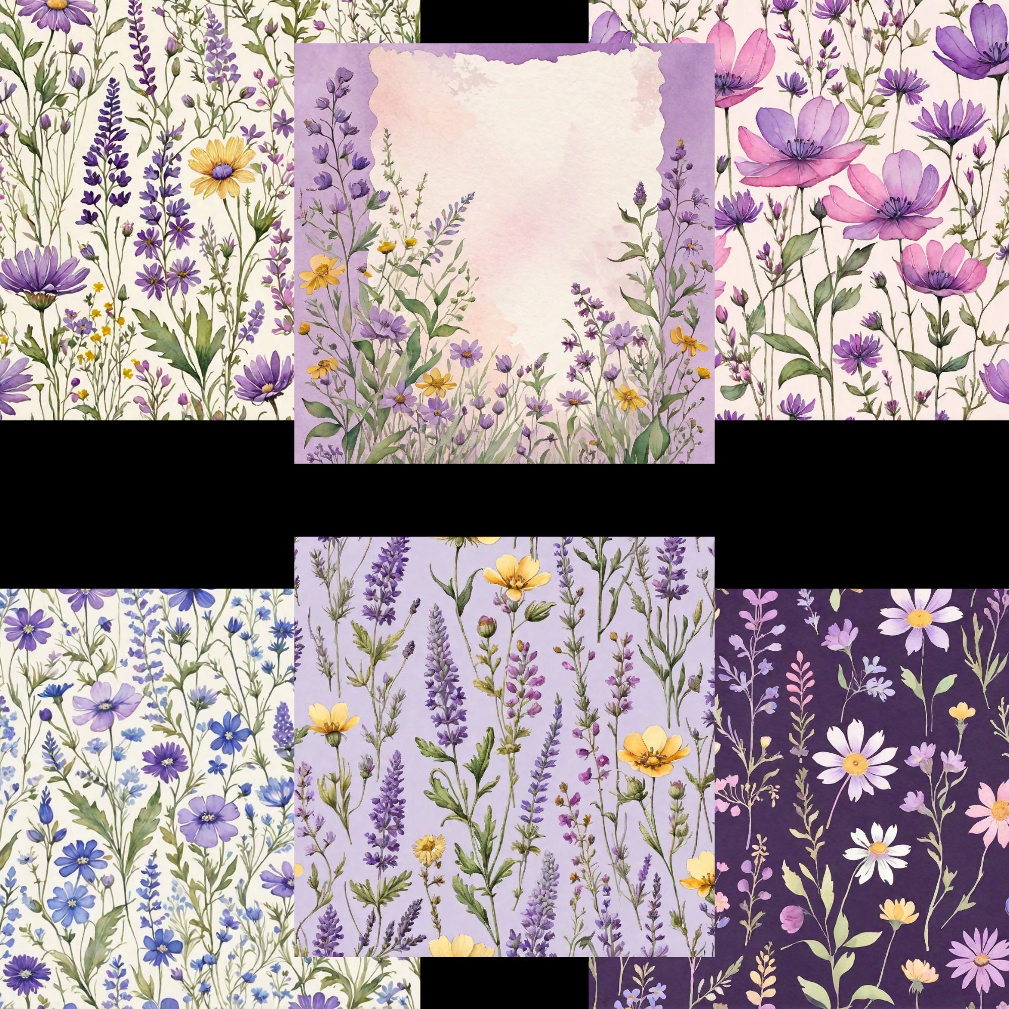 Spring Floral Paper Digital Download, Flower Journaling Paper, Bright ...