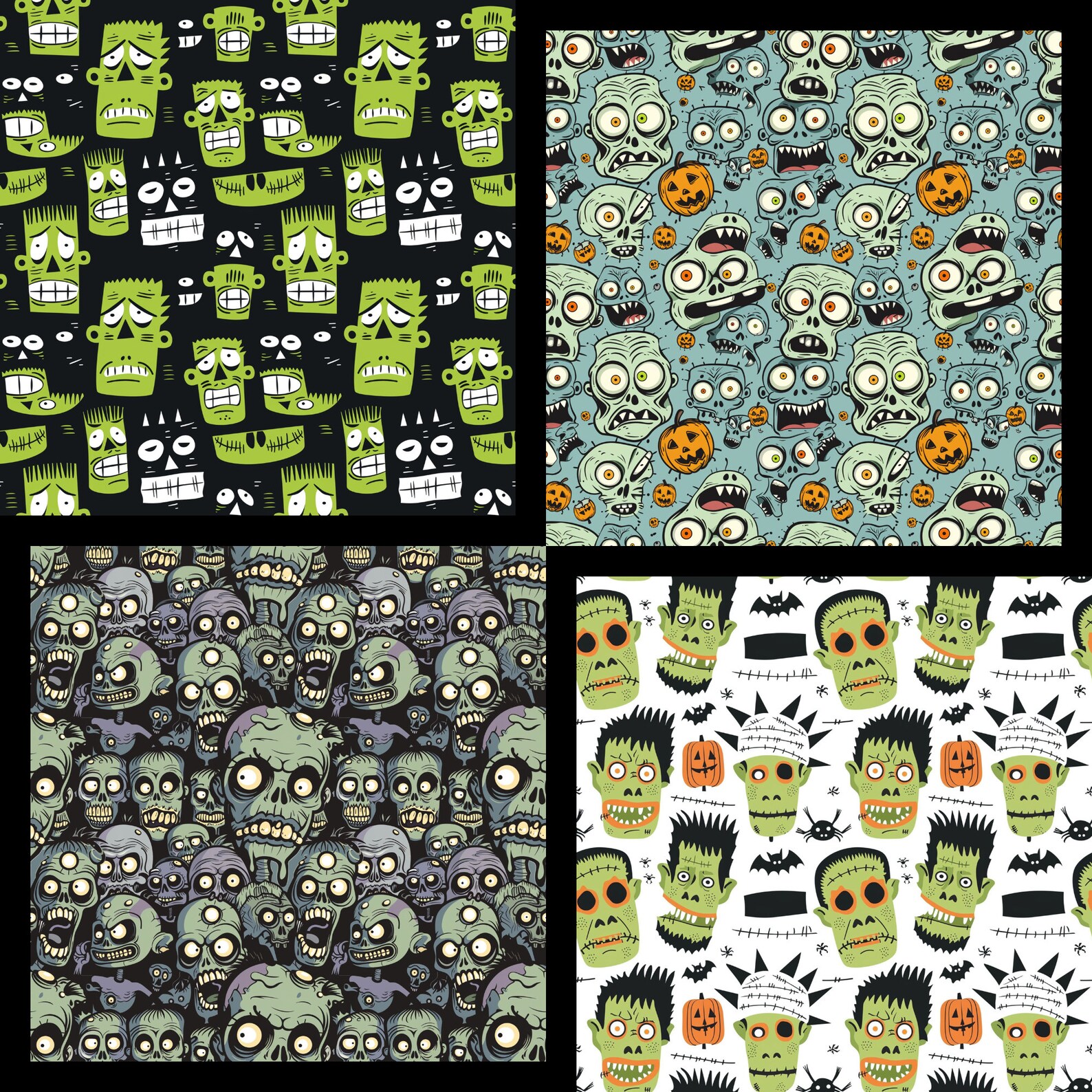 Spooky Halloween Scrapbook Paper - Digital Paper, Fun Halloween Paper ...