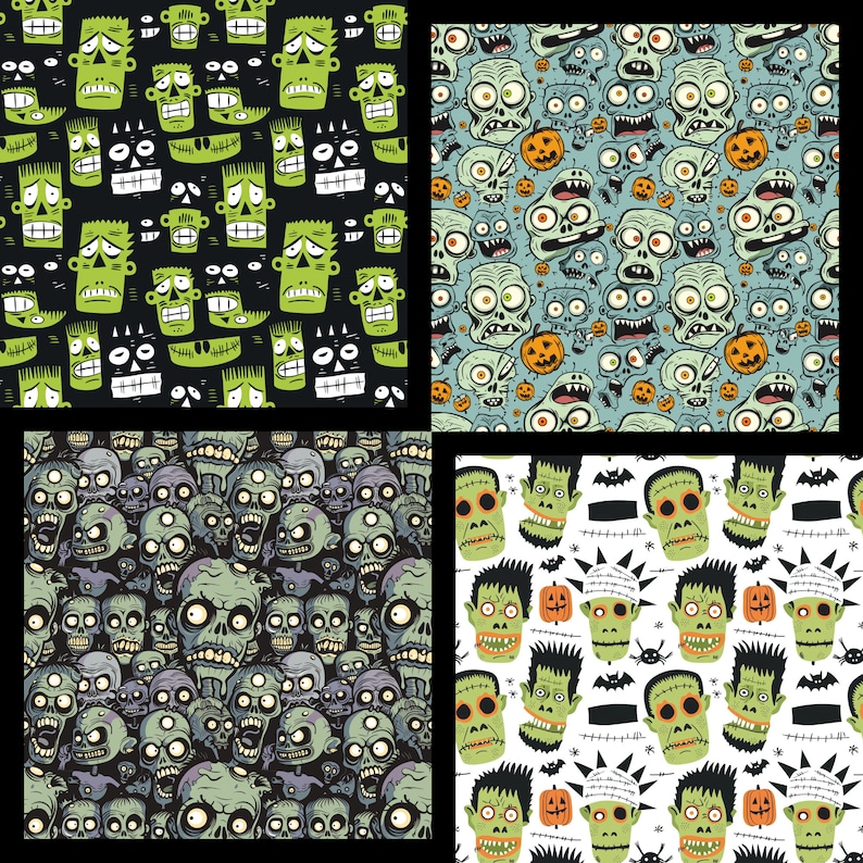Spooky Halloween Scrapbook Paper - Digital Paper, Fun Halloween Paper ...