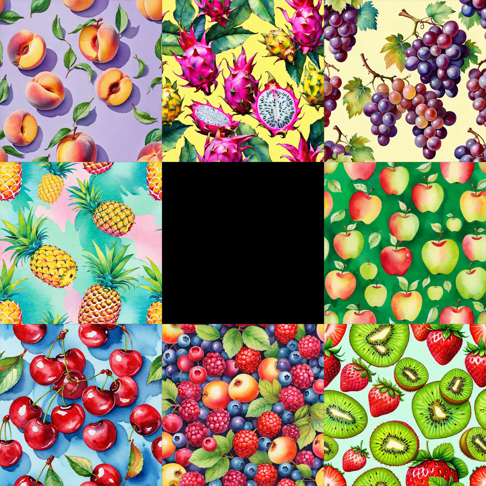 Fruits & Veggies Paper - Digital Paper, Colorful Scrapbook Paper, Food ...