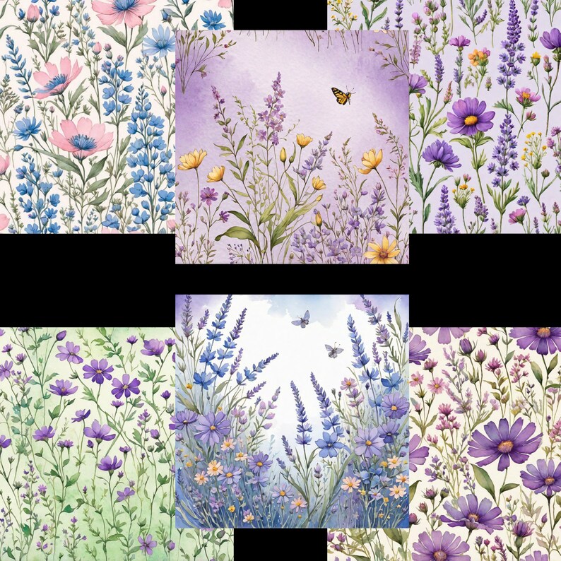 Spring Floral Paper Digital Download, Flower Journaling Paper, Bright ...