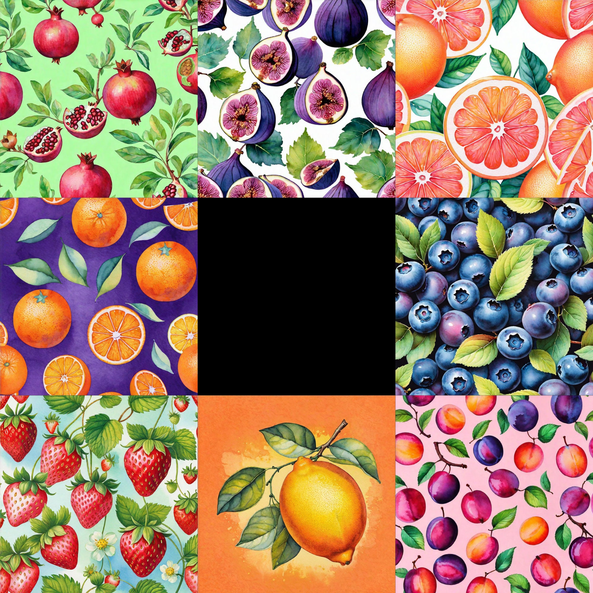 Fruits & Veggies Paper - Digital Paper, Colorful Scrapbook Paper, Food ...