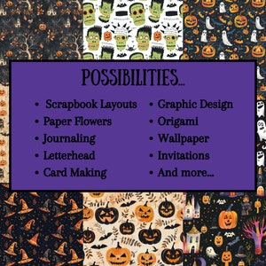 Spooky Halloween Scrapbook Paper - Digital Paper, Fun Halloween Paper ...