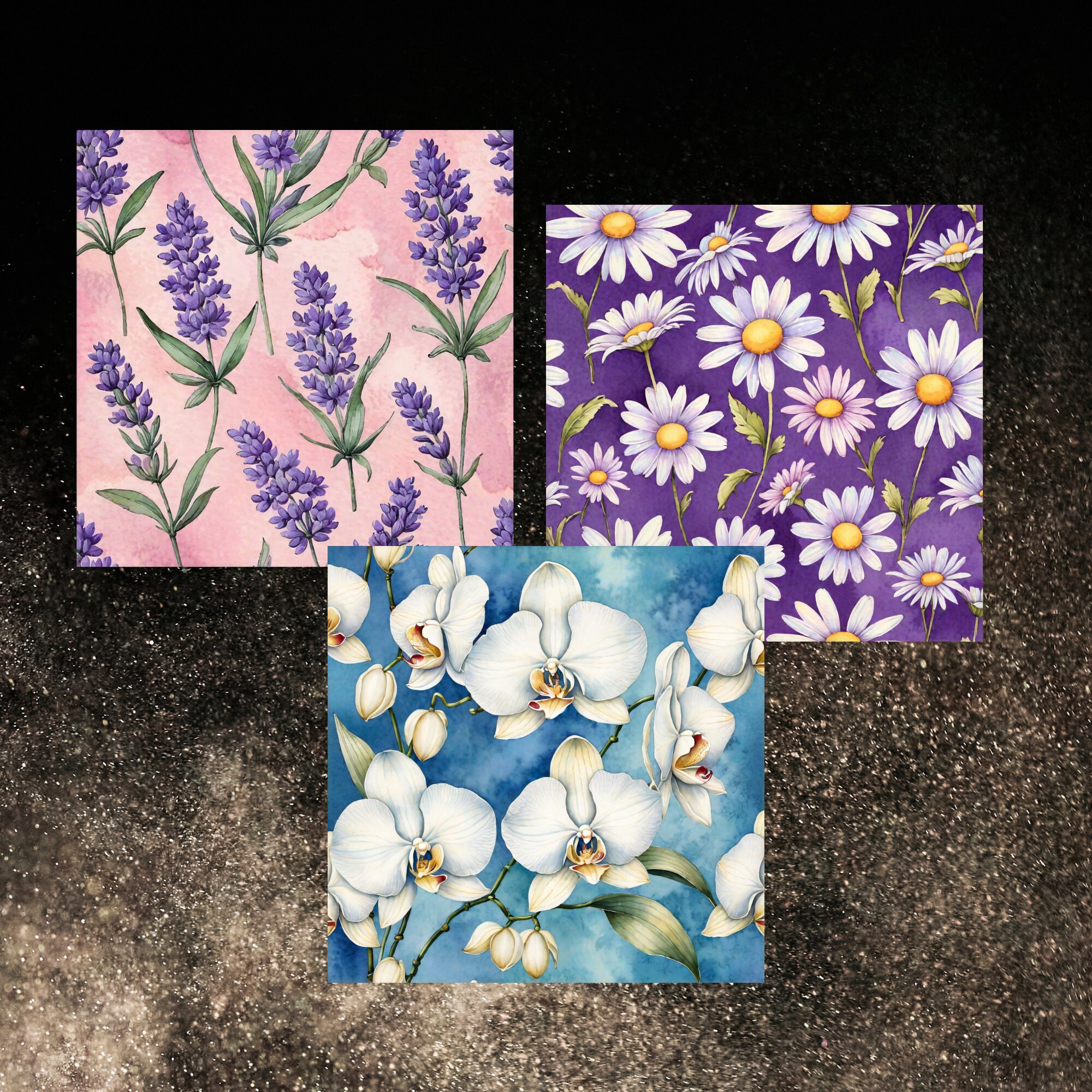 Bright Floral Paper, Flower Scrapbook Paper, Floral Pattern Ephemera ...