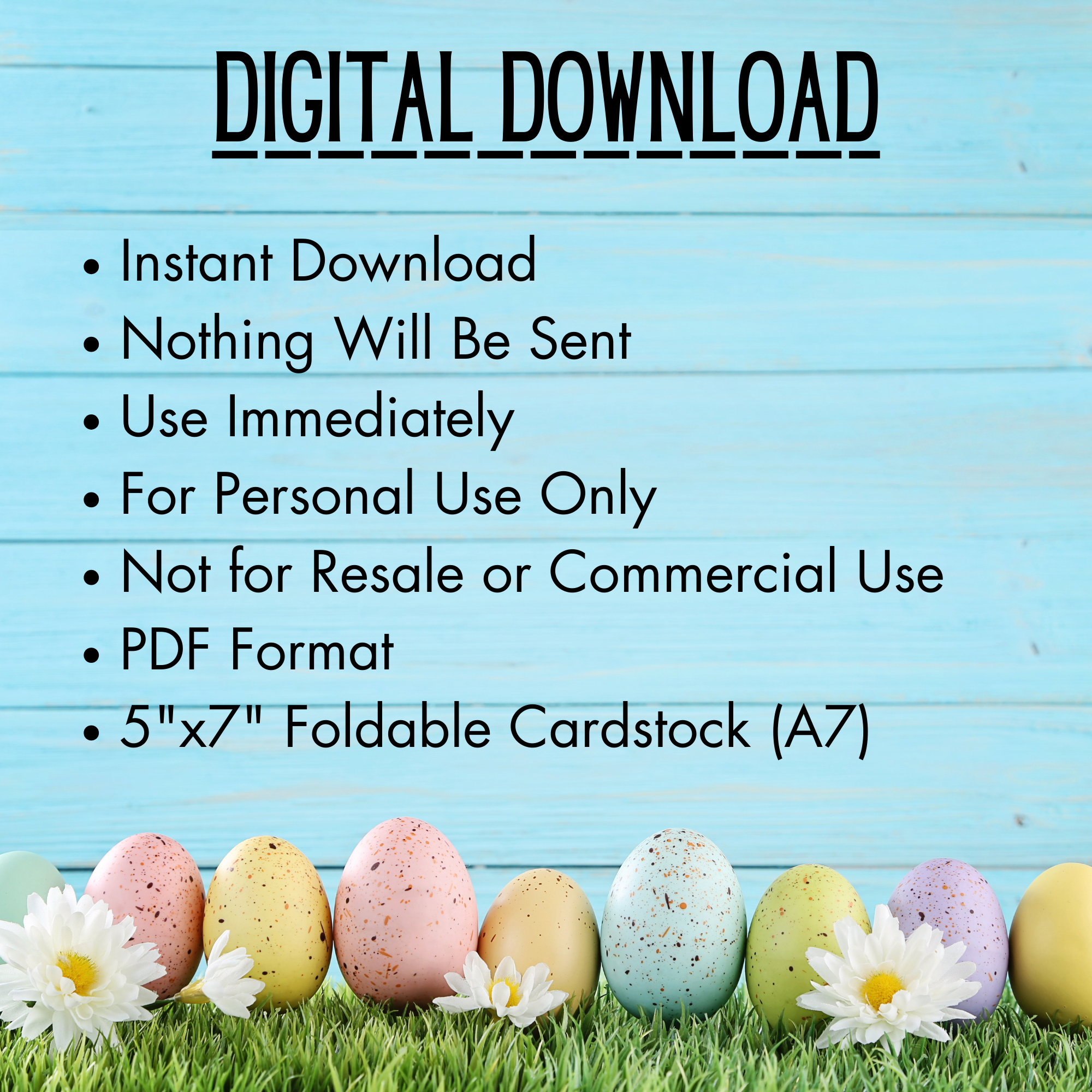 Easter Bunny Card, Happy Easter Greeting Card, Downloadable Printable ...