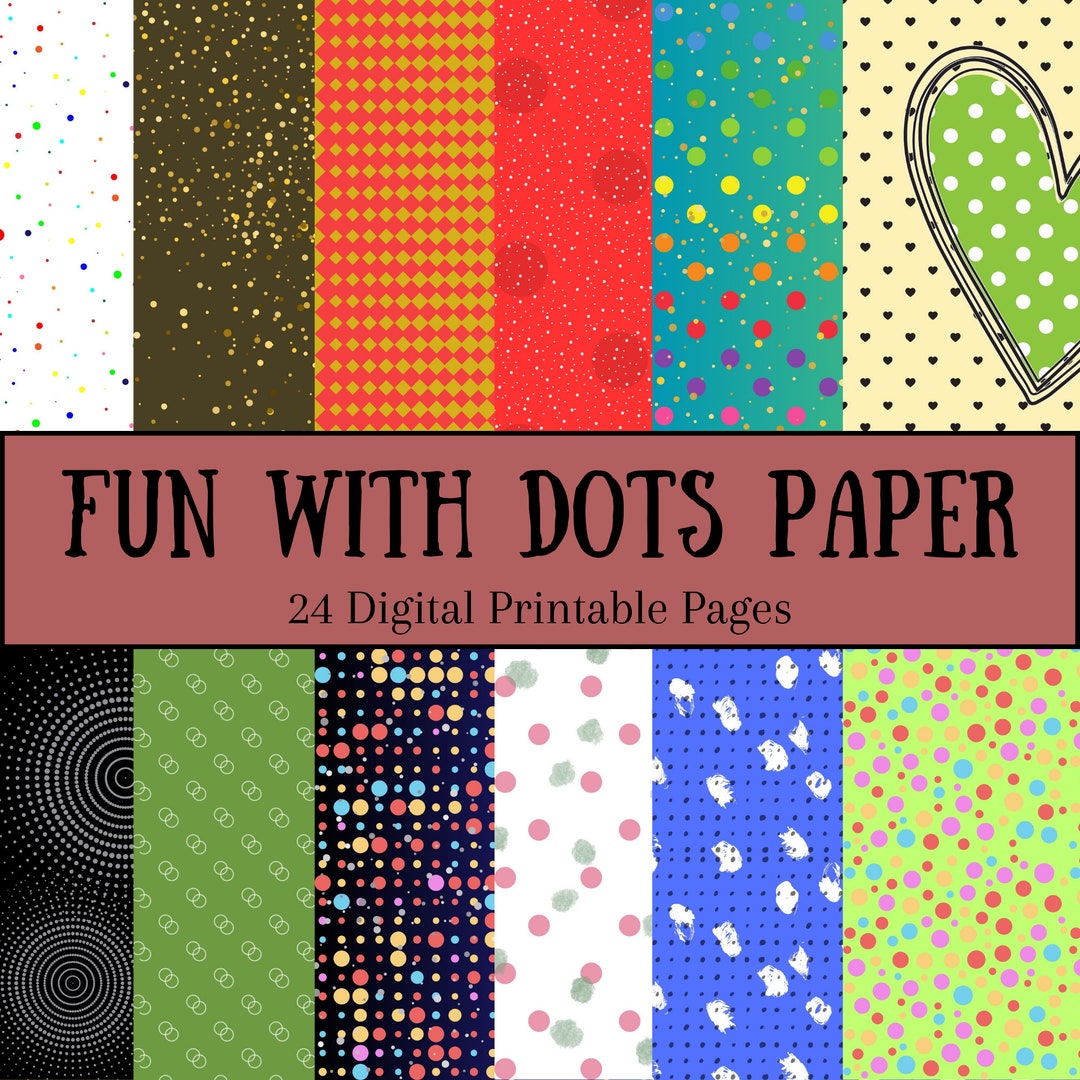 Patterned Paper, Colorful Polka Dot Paper, Polka-dot Scrapbook Paper ...