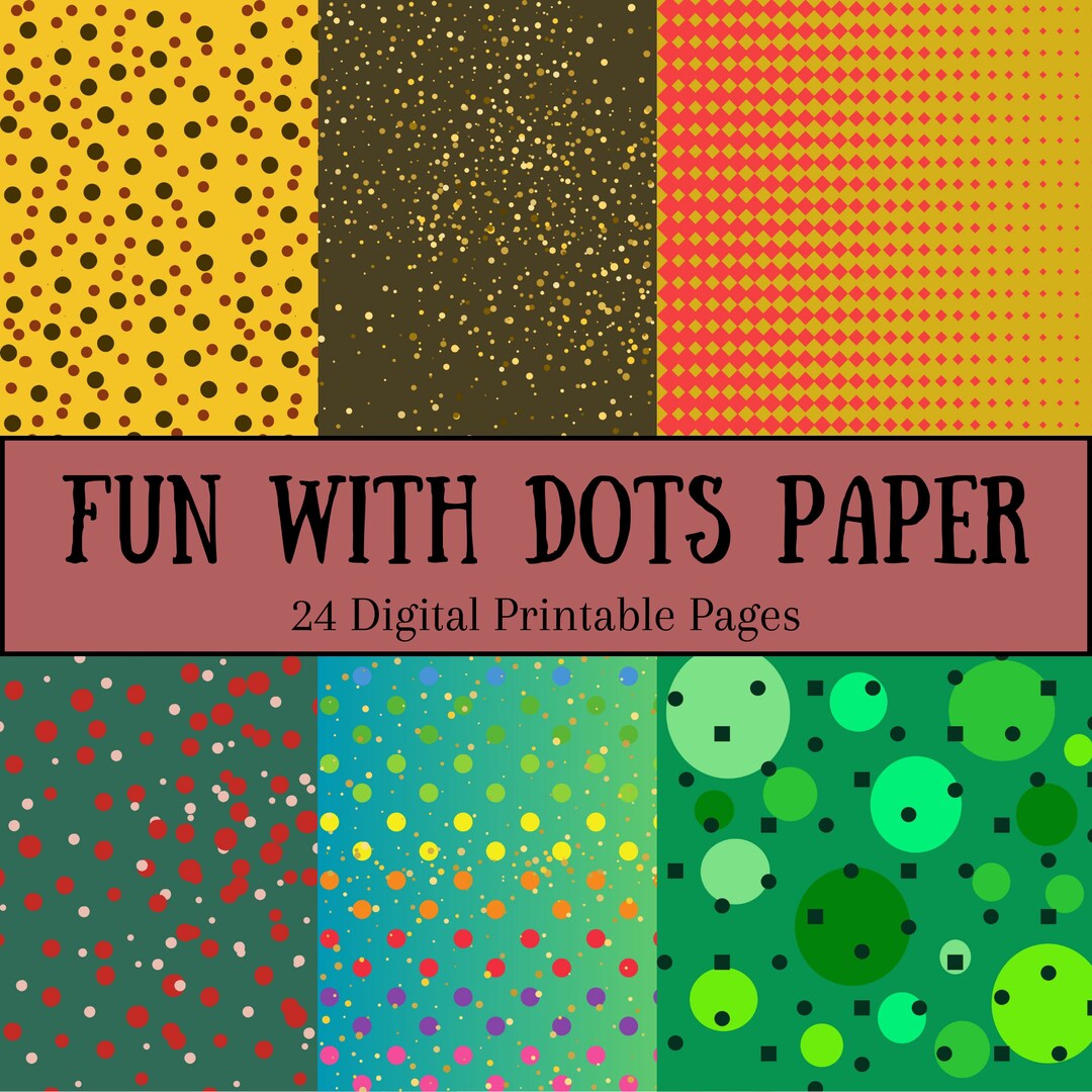 Fun Polka Dots Paper Pack - Digital Scrapbook Pages, Colorful Digital ...