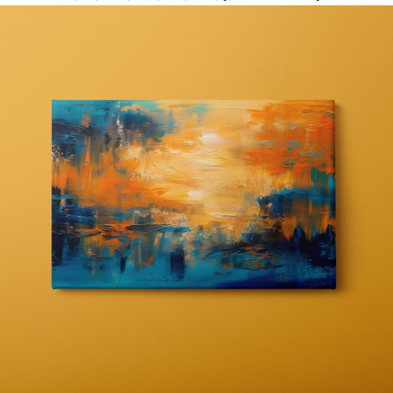 Blue Orange Abstract - Etsy