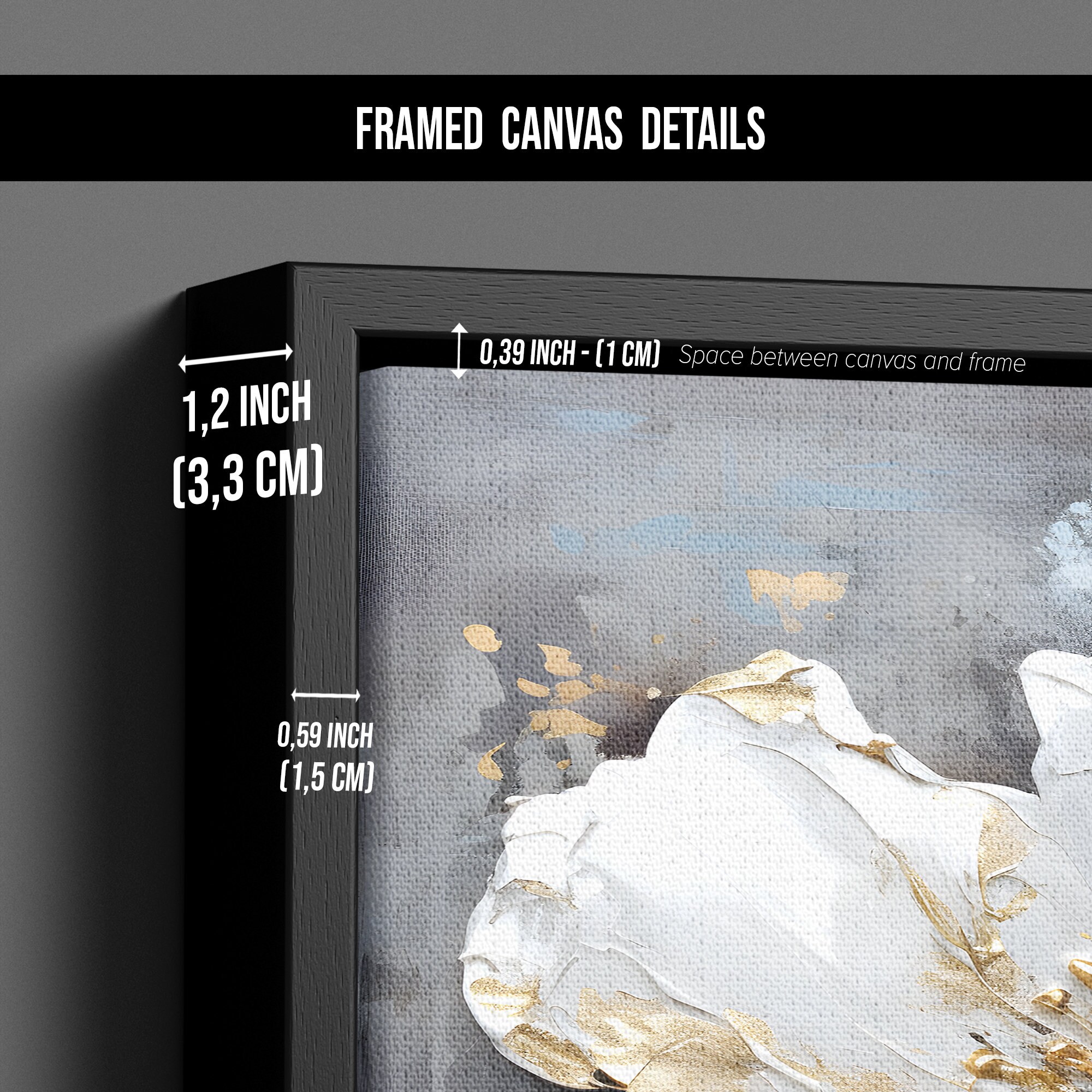 Gold Leaf White Flower Canvas Wall Art, Canvas Painting, Canvas Print ...